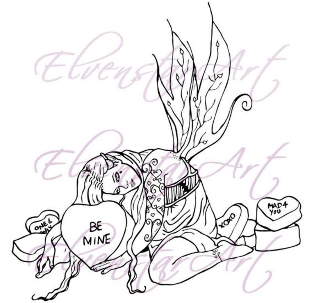 DIGI Stamp Printable Scrapbooking Card Making Crafts Fantasy Valentine ...