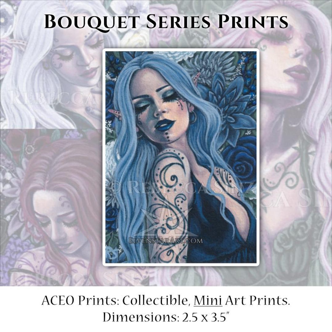 Bouquet Fairies PRINT Fantasy Art Women Elf Flowers Floral Tattoos ...