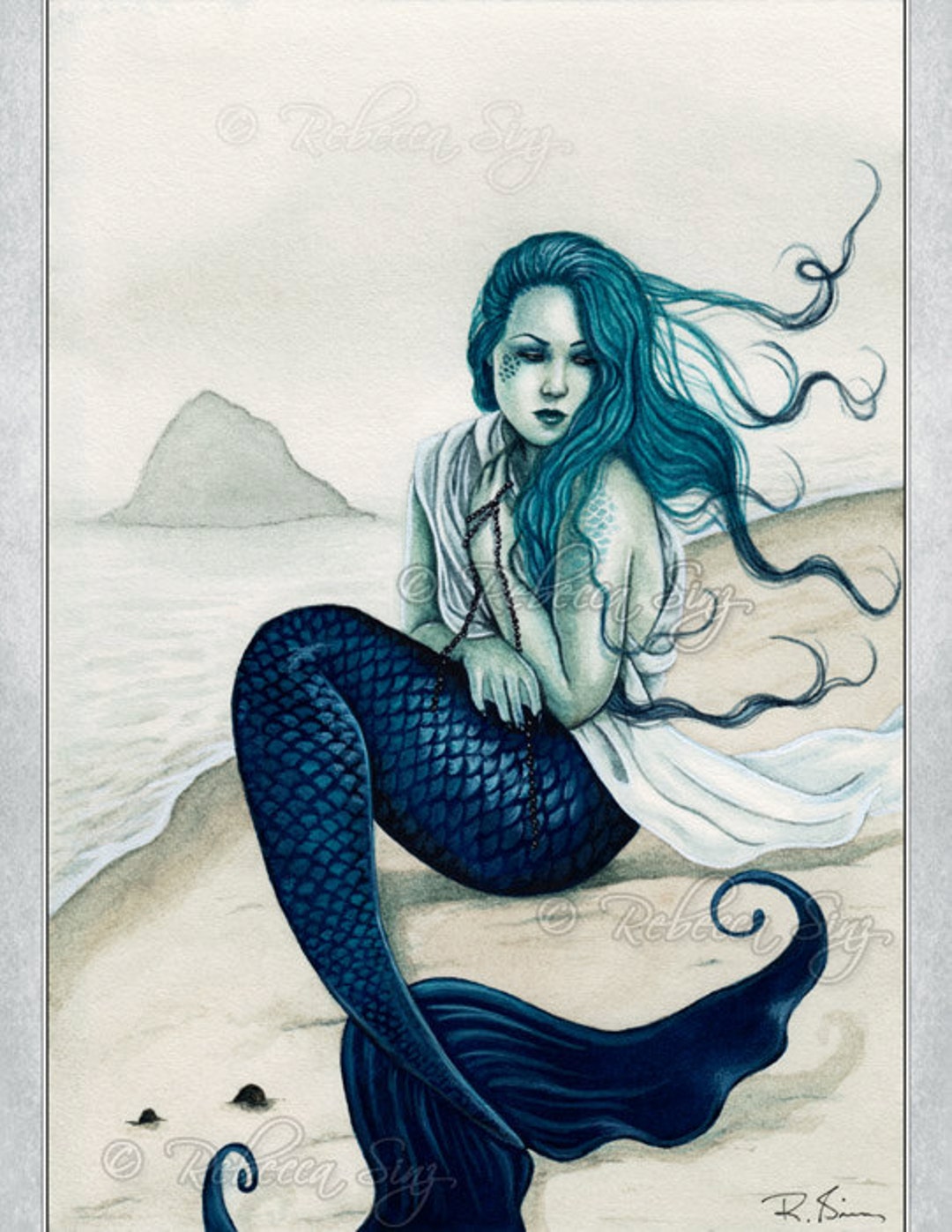Windswept PRINT Gothic MERMAID Beach Sea Swept Series - Etsy
