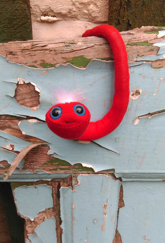 Pocket Worm puppet minature animal cute gift | Etsy