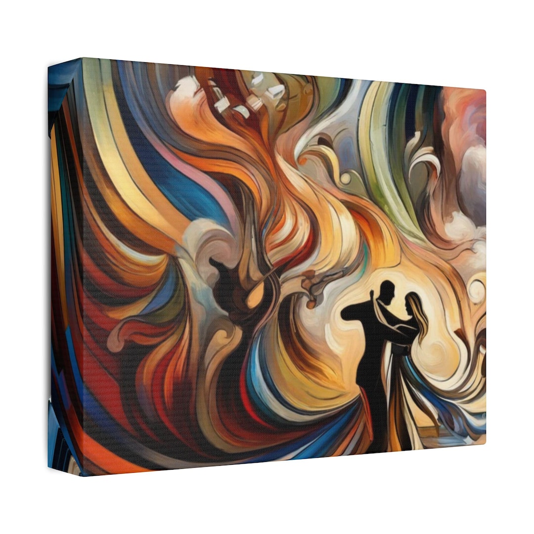 ORIGINAL ART Whimsical Tango, Horizontal Stretched Canvas 1 of 2 - Etsy