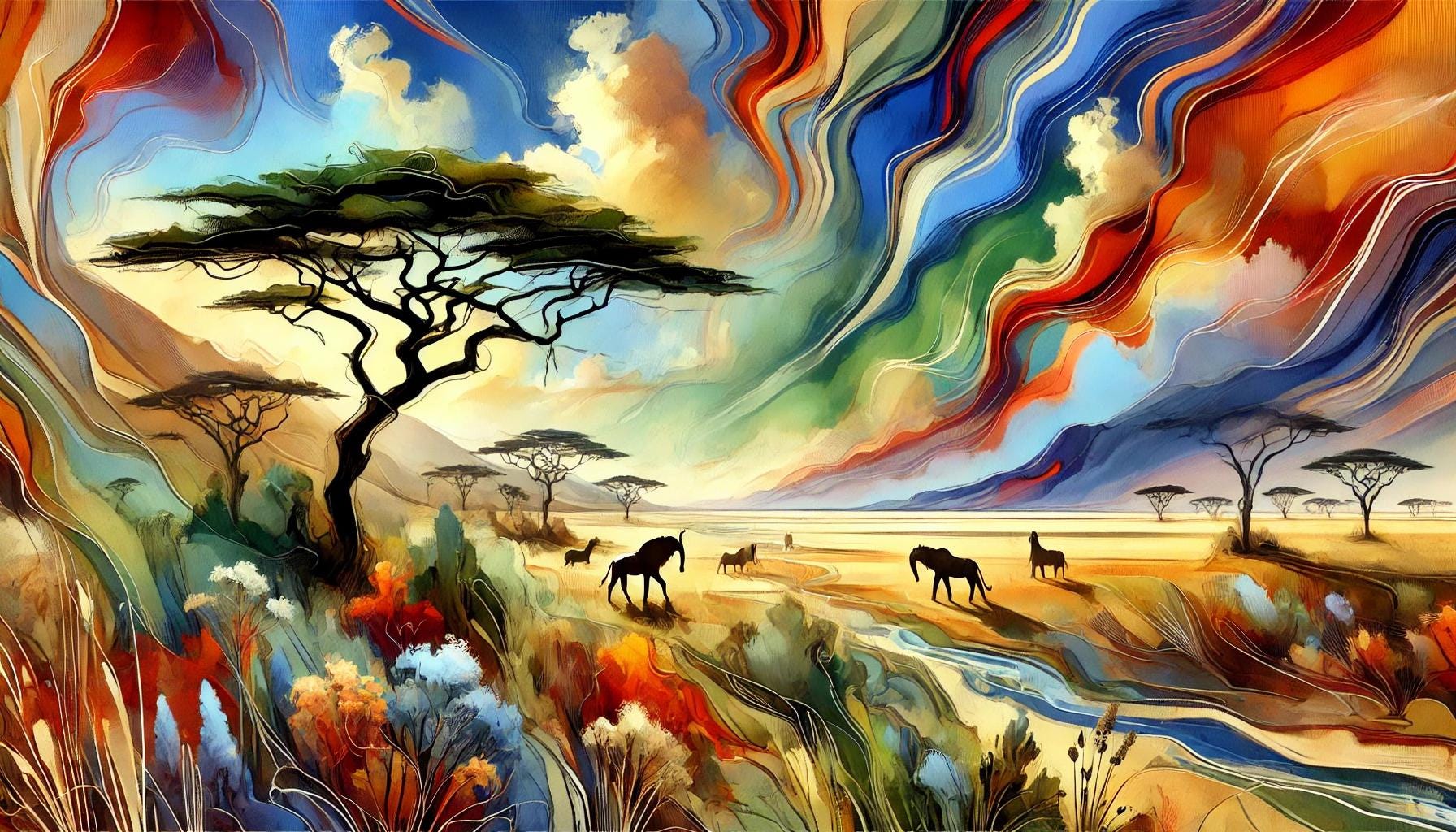 ORIGINAL ART - Digital Watercolor Masterpiece, African Savannah - Etsy