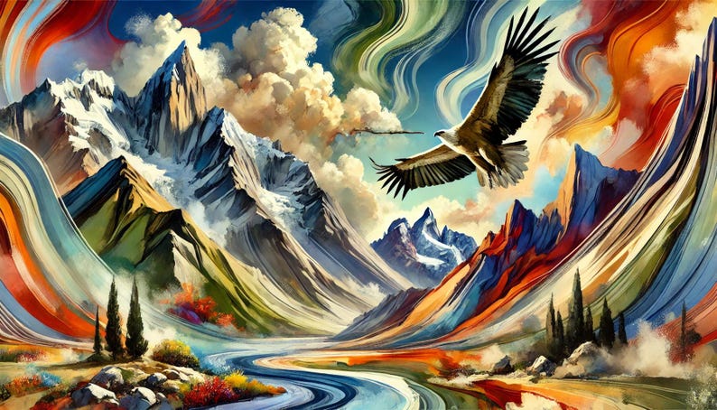 ORIGINAL ART - Digital Watercolor Masterpiece, Andes Mountains - Etsy