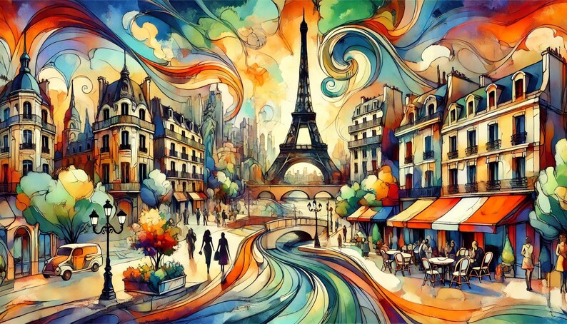ORIGINAL ART Digital Watercolor Masterpiece, Paris - Etsy