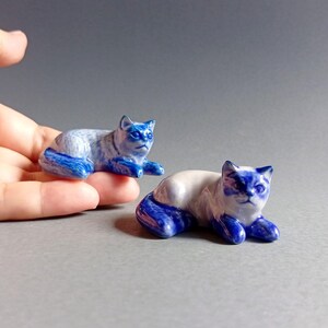 Delft Blue Ceramic Cat Figurine: Hand-painted Holland Decor - Etsy
