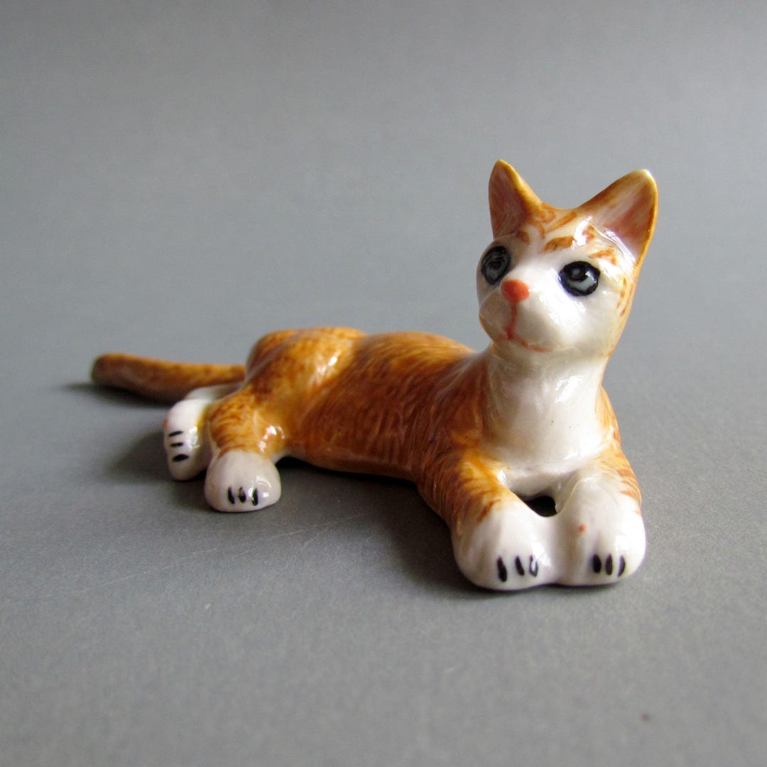 Handmade Ceramic Cat Figurine: Tabby Cat Lover Gift - Etsy