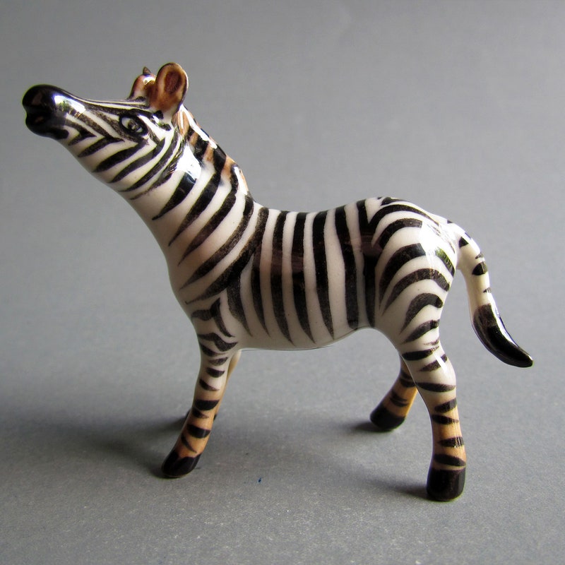Porcelain Zebra Figurine - Etsy
