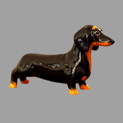 Ceramic Dachshund Figurines Miniature Animal Figurine - Etsy
