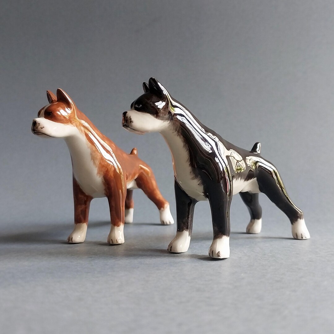 Dog Miniature Ceramic Animal Figurine Small Statue Collectible Dog ...