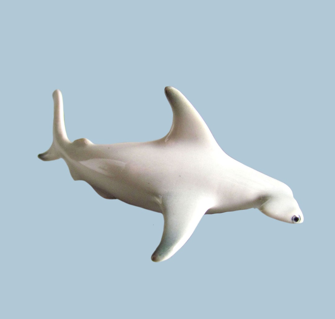 Shark Miniature Ceramic Animal Figurine Hammer Head Shark - Etsy