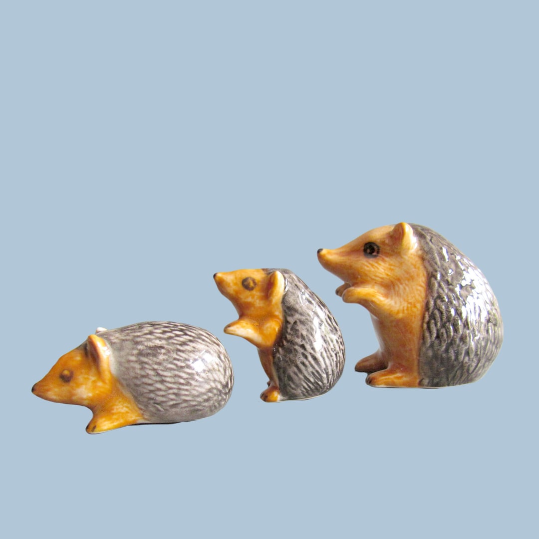 Hedgehog Porcupine Ceramic Figurine Wild Animal Miniature - Etsy