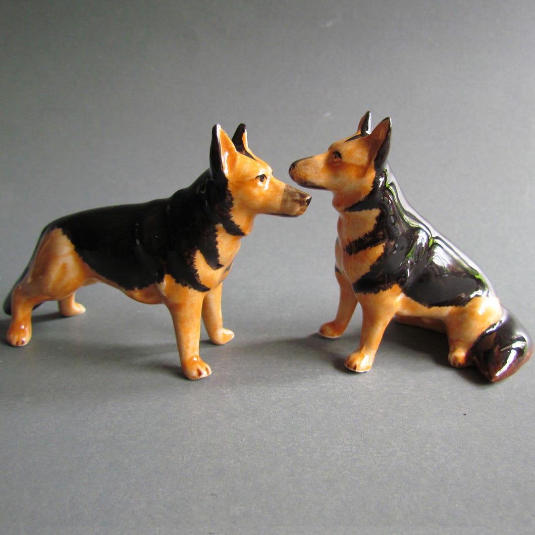 Miniature Ceramic German Shepherd Figurine: Collectible Dog Statue - Etsy