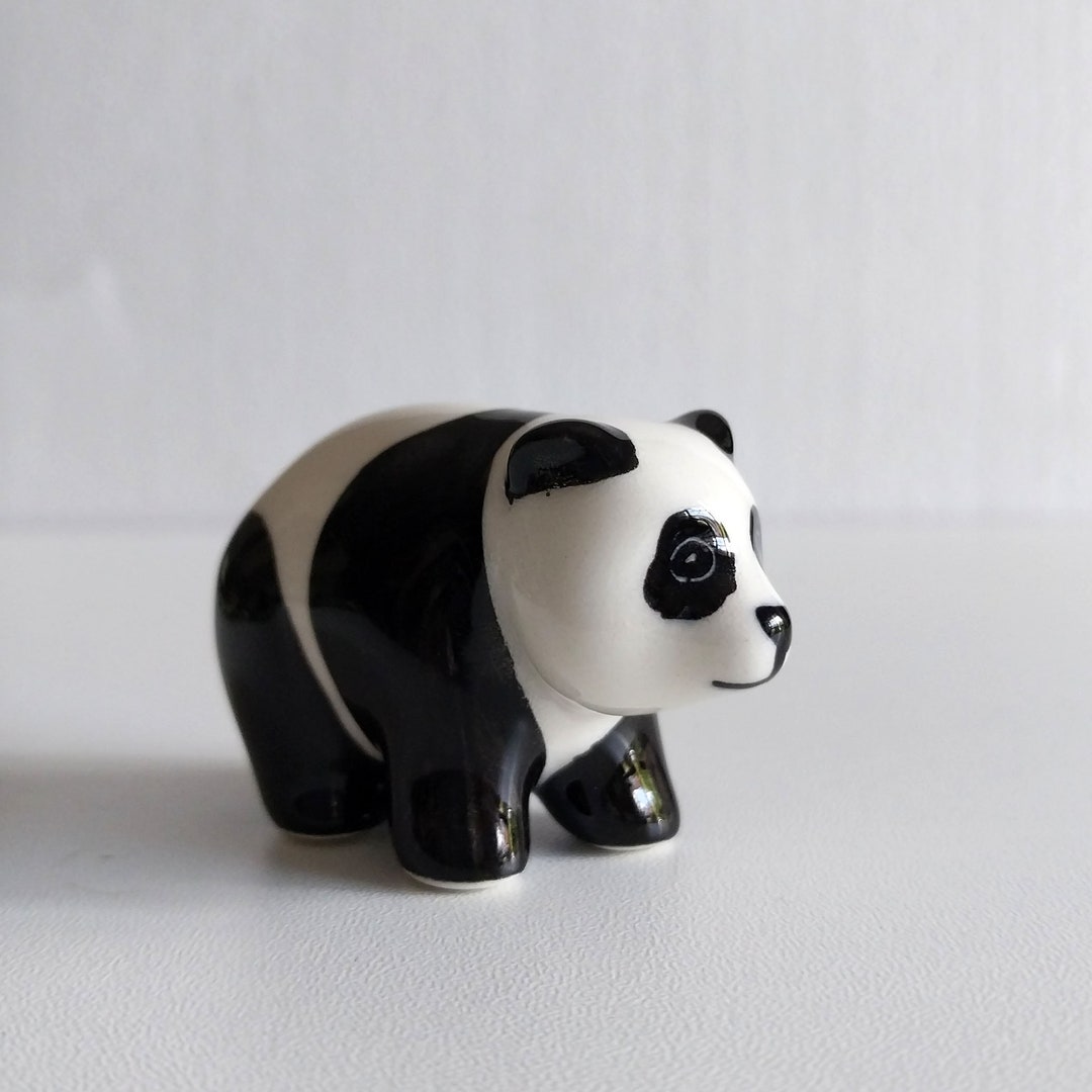 Panda Bear Ceramic Figurine Miniature Porcelain Animal Statue ...