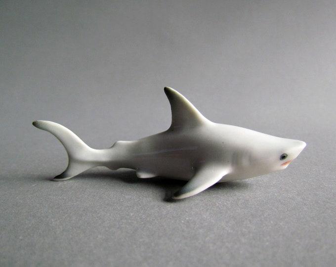 Miniature Ceramic Shark Sea Fish Animal Cute Little Tiny Small Grey ...