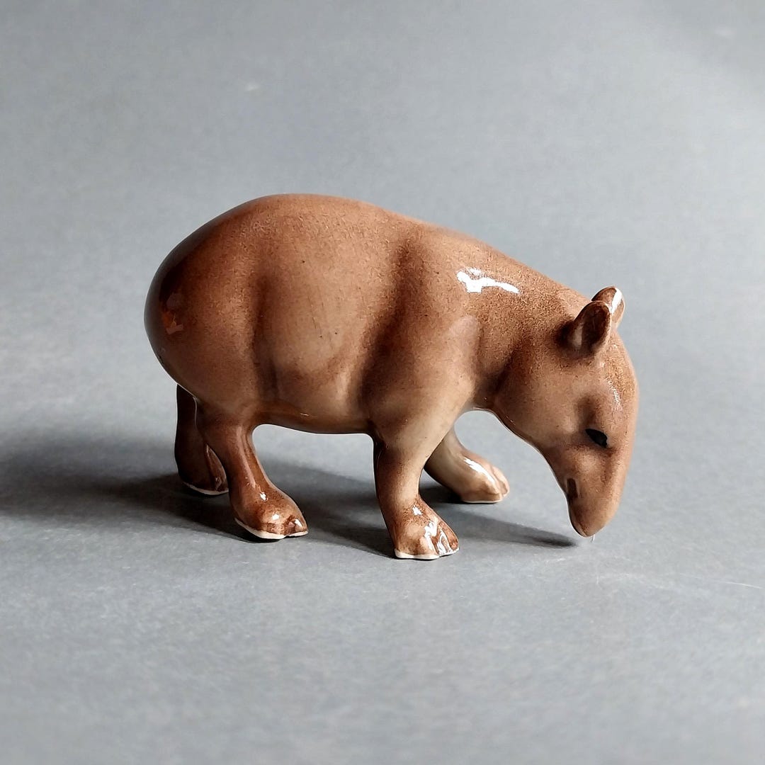 Miniature Ceramic Figurine Tapir Porcelain Statue Collectible Gift ...