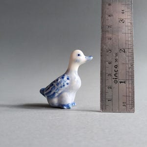 Delft Blue Duck Miniature Ceramic Figurines White Blue Mallard Duck ...