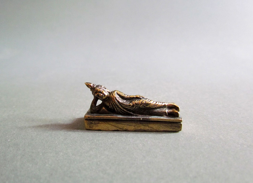 Tiny Brass Reclining Buddha Buddhism Buddha Statue Brass Small ...