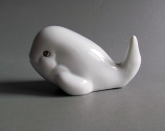 Miniature Ceramic Whale Funny Fish Sea Ocean Animal Cute - Etsy
