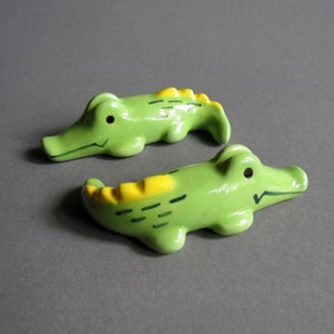 Cute Ceramic Alligator Sculpture Adorable Crocodile Figurine Chopstick ...