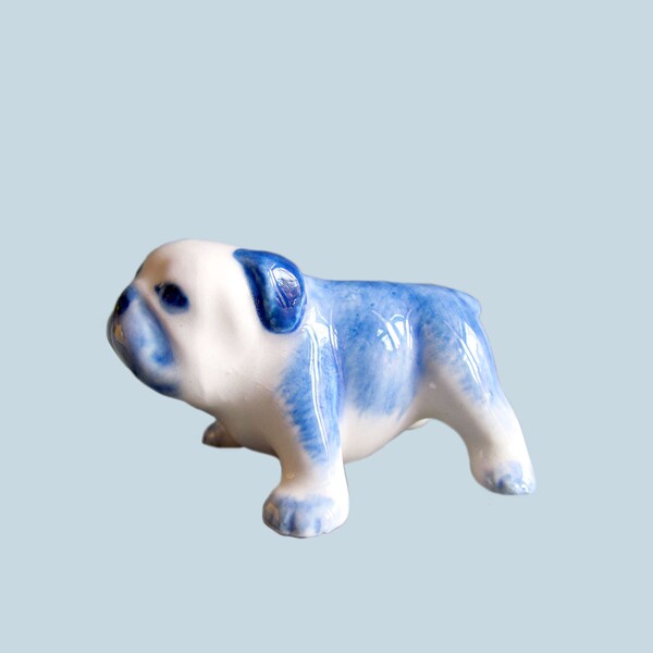Blue Bulldog Statue - Etsy