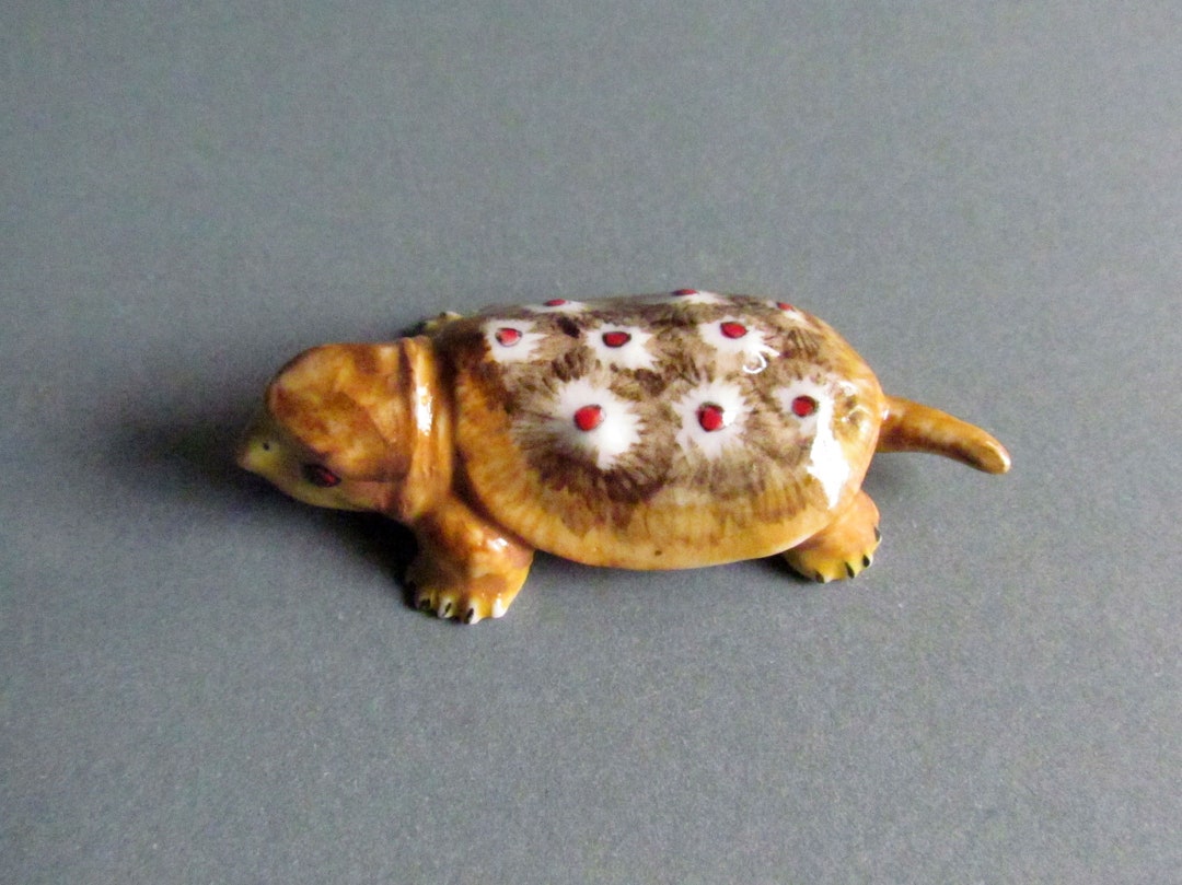 Turtle Ceramic Animal Figurine Little Small Tiny Miniature Porcelain ...