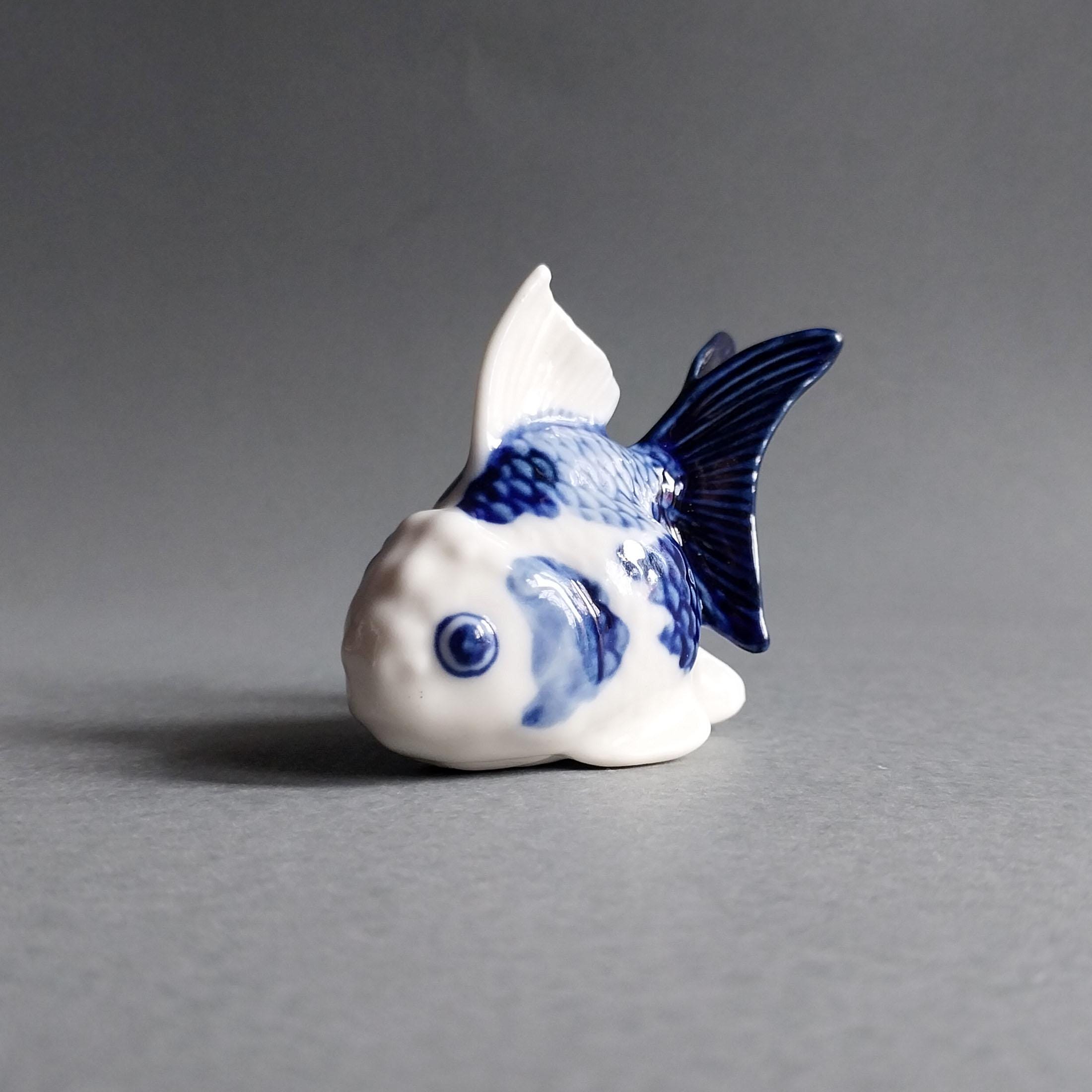 Hand Painted Ceramic Goldfish Figurine | Koi Fish Decor - Etsy