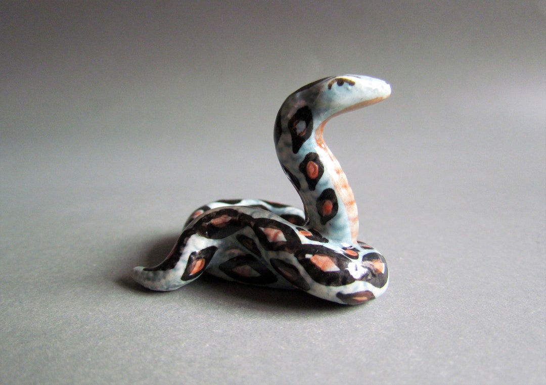 Snake Miniature Ceramic Animal Figurine Snake Porcelain Statue ...
