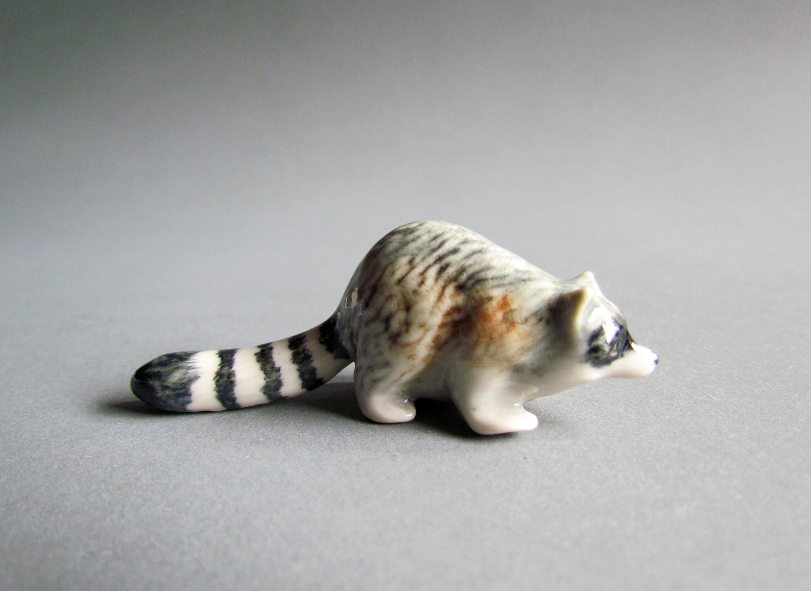 Miniauture Raccoon Ceramic Porcelain Animal Figurine - Etsy