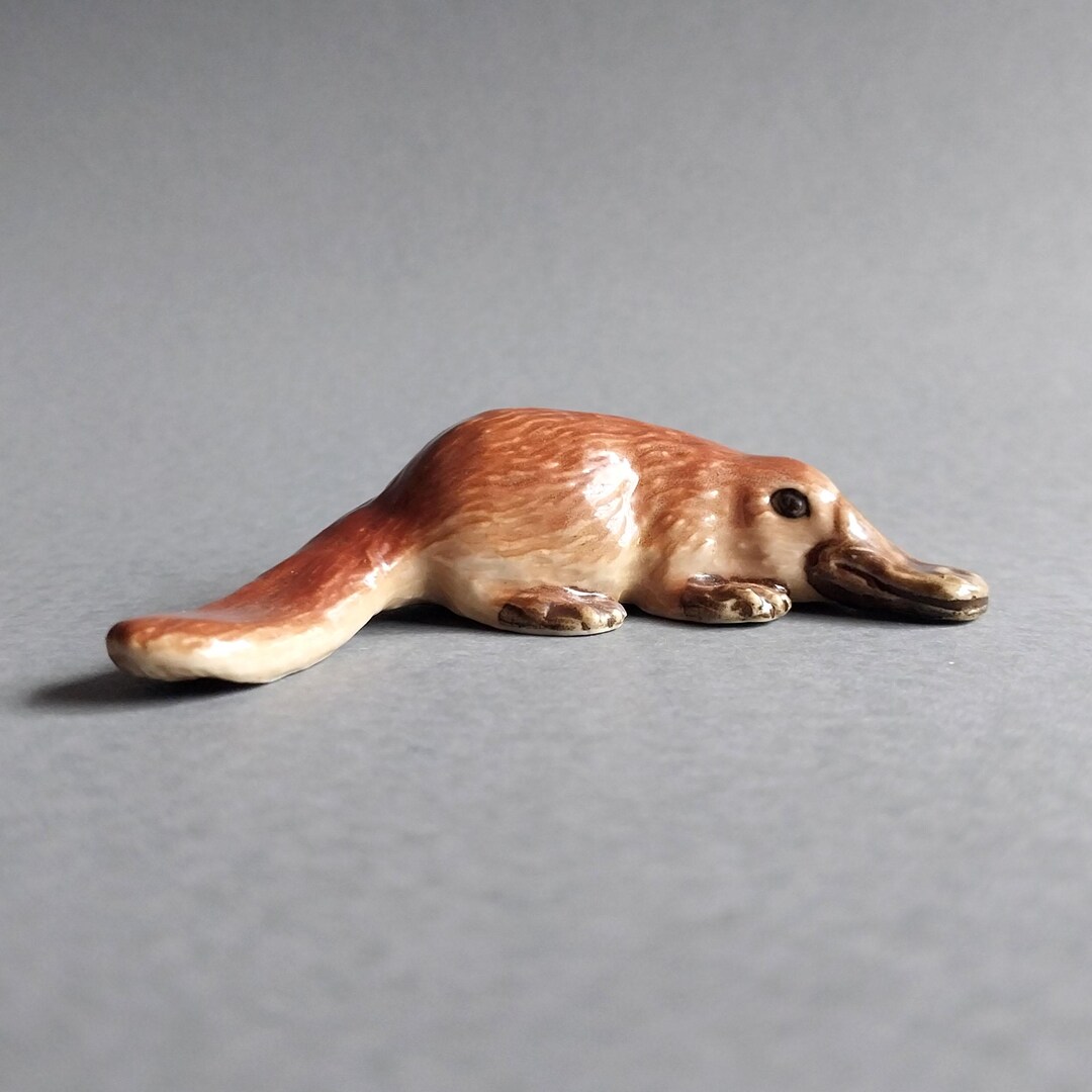 Cute Miniature Ceramic Platypus Figurine, Hand-painted Australian ...