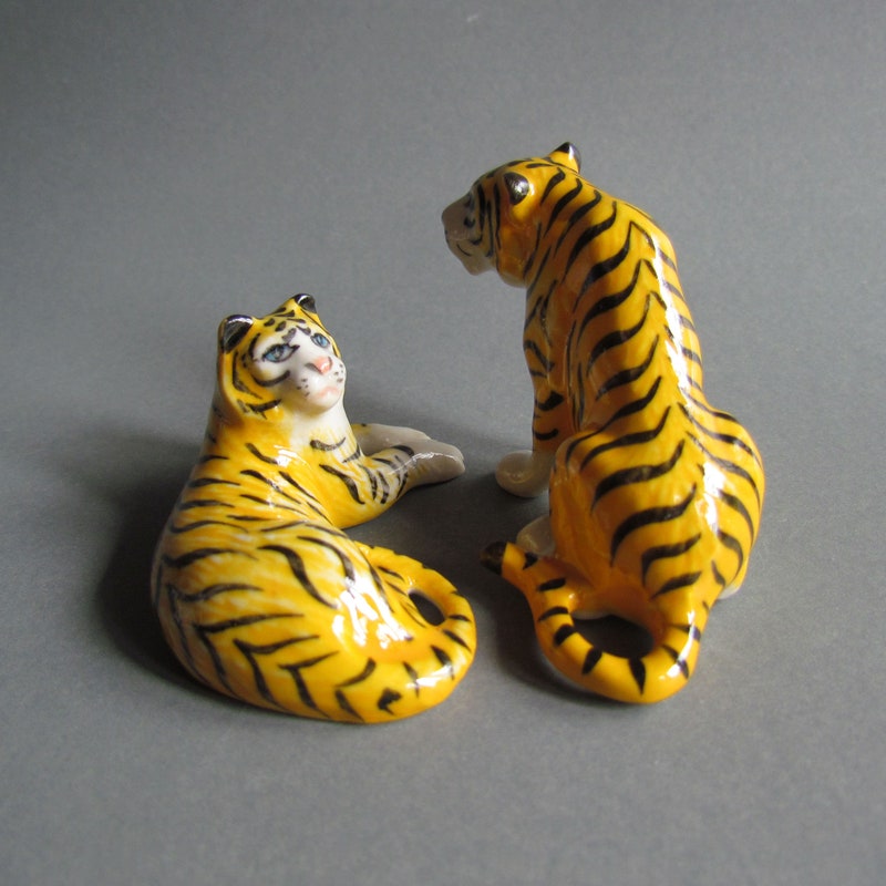 Porcelain Tiger Figurine - Etsy