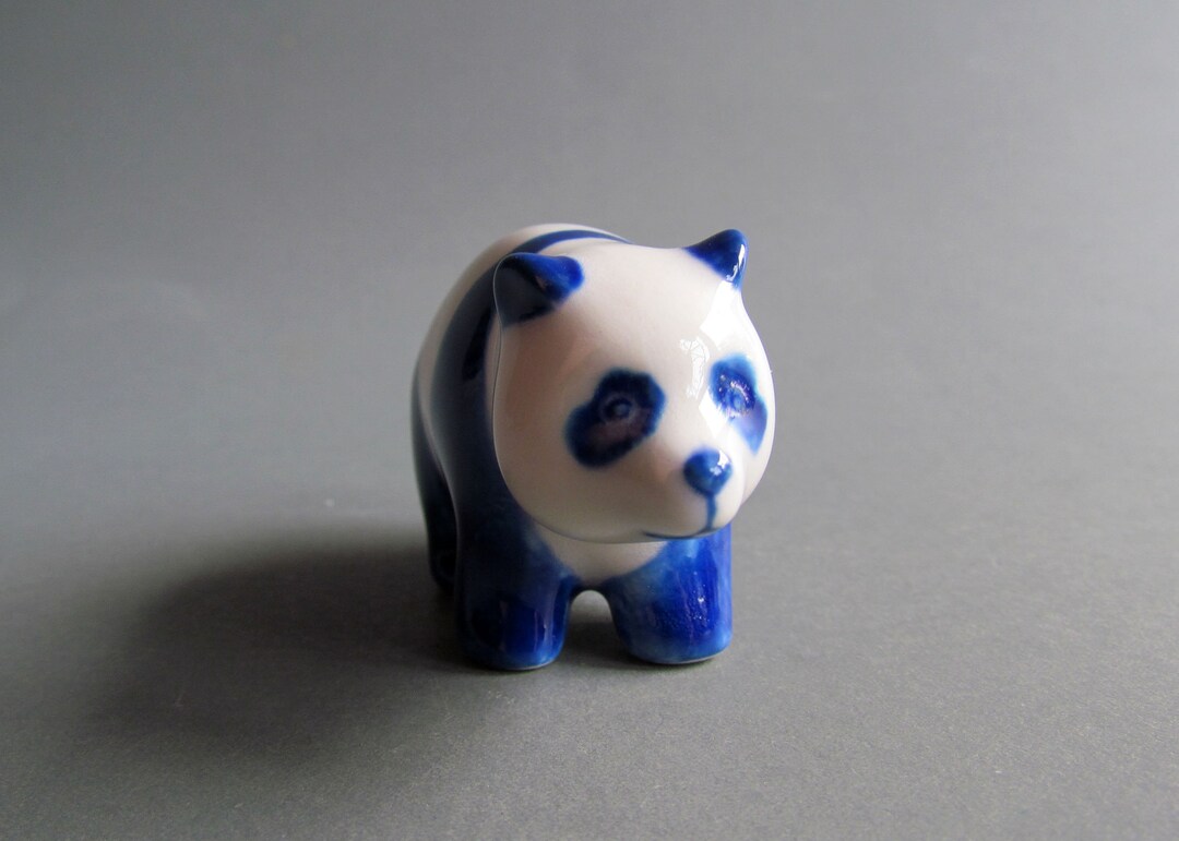 Panda Bear Ceramic Figurine Miniature Porcelain Animal Statue - Etsy