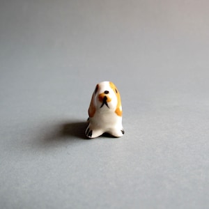 Tiny Beagle Dog Little Animal Small Miniature Ceramic Animal Figurine ...