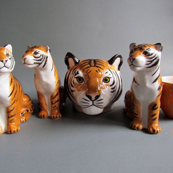 Porcelain Tiger Figurine - Etsy