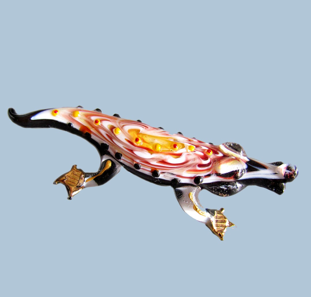 Hand Blown Glass Figurine Miniature Animal Crocodile Alligator - Etsy