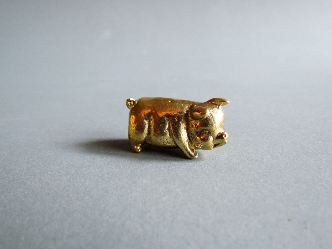 Tiny Brass Pig Animal Small Miniature Brass Figurine Pig Figurines ...