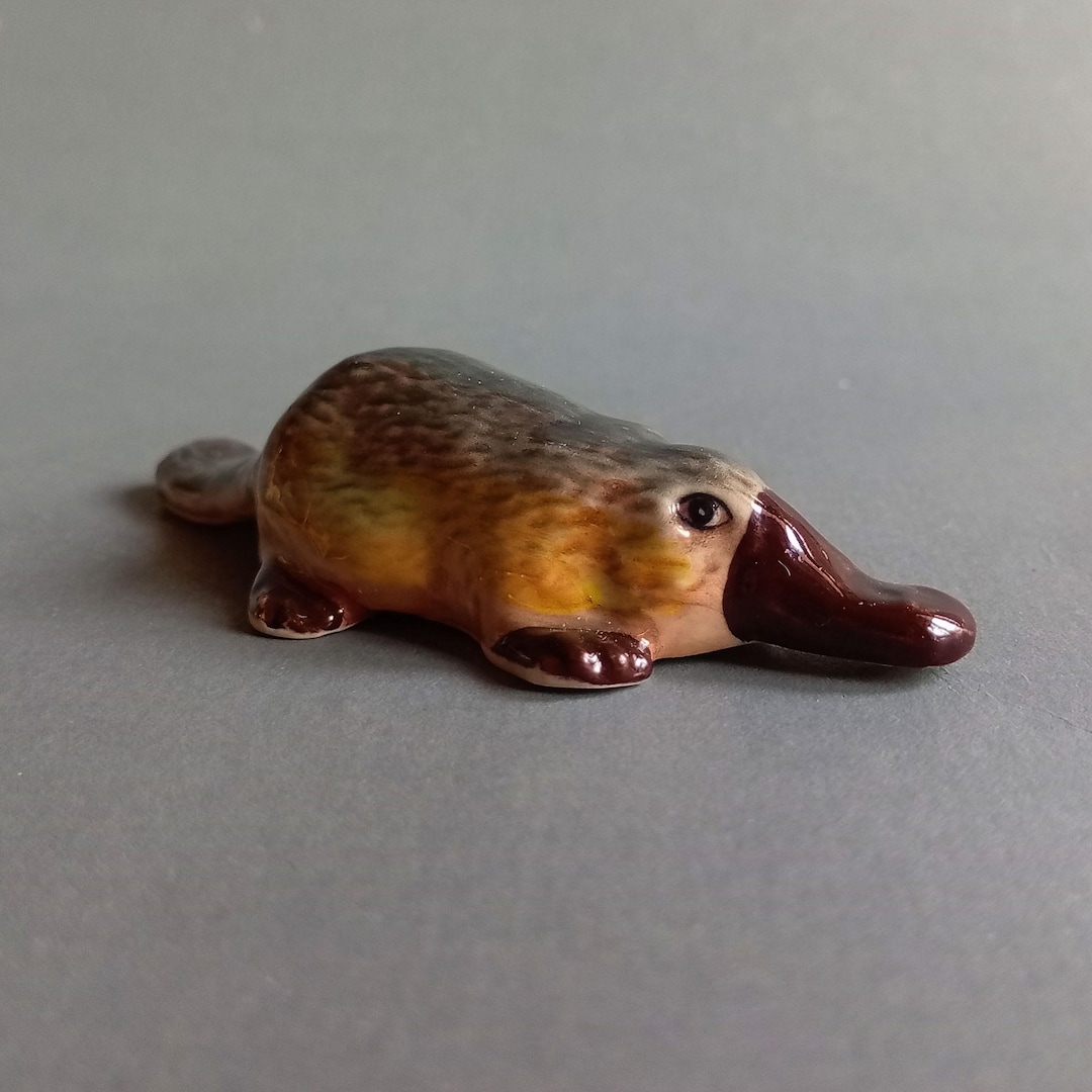 Miniature Ceramic Figurine Duckbill Platypus Watermole River Animal ...