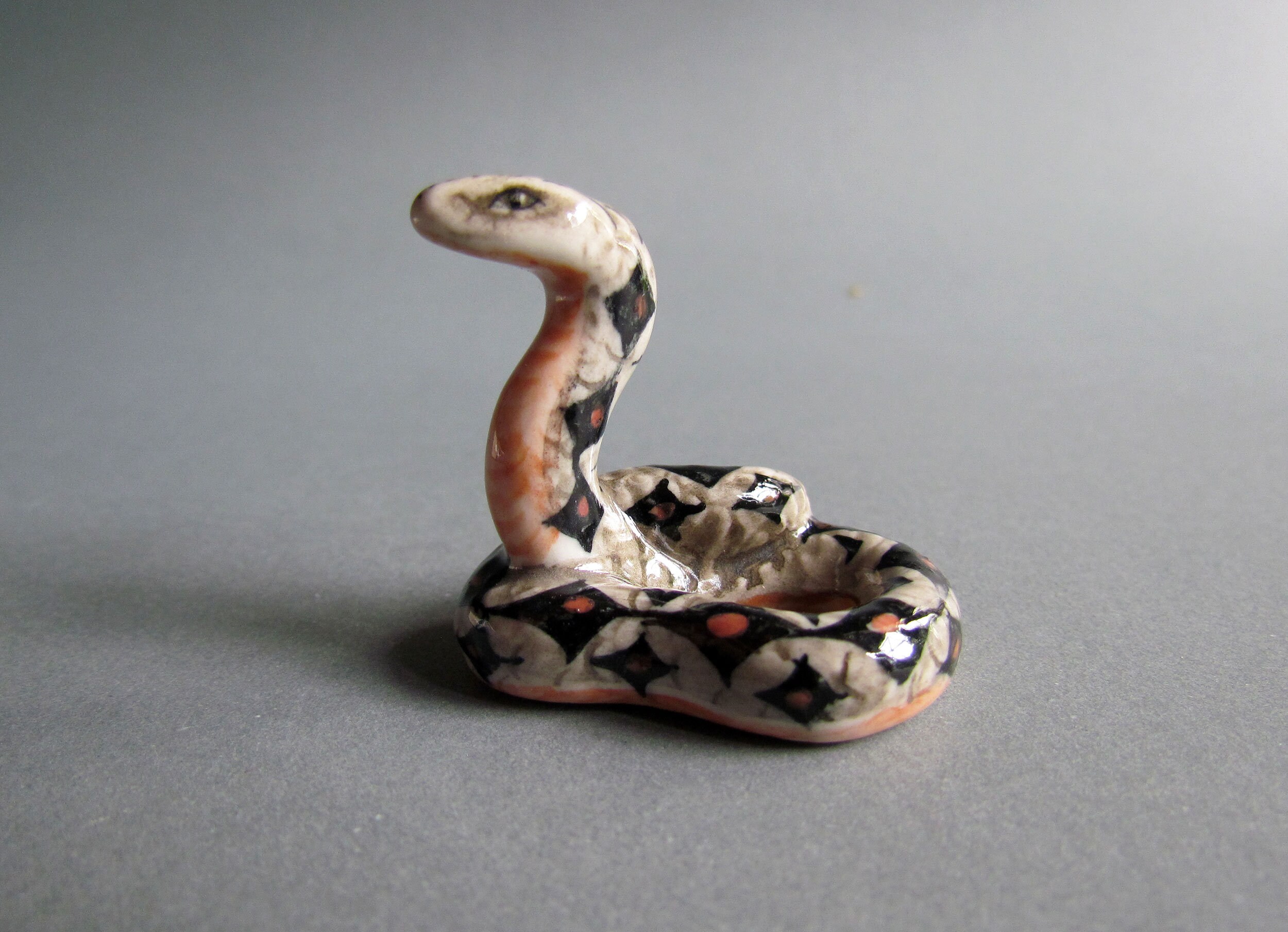 Snake Miniature Ceramic Animal Figurine Snake Porcelain Statue | Etsy
