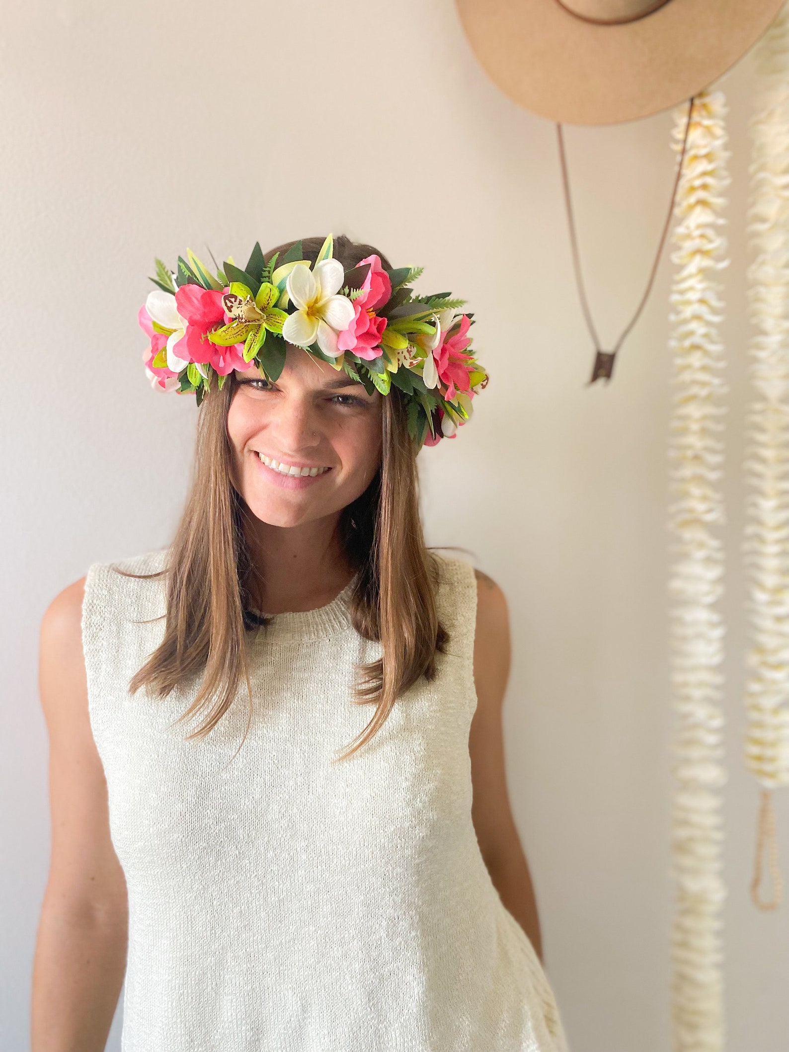 Flower Crown Silk Tropical Flower Crown Hawaii Flower Crown Orchid ...