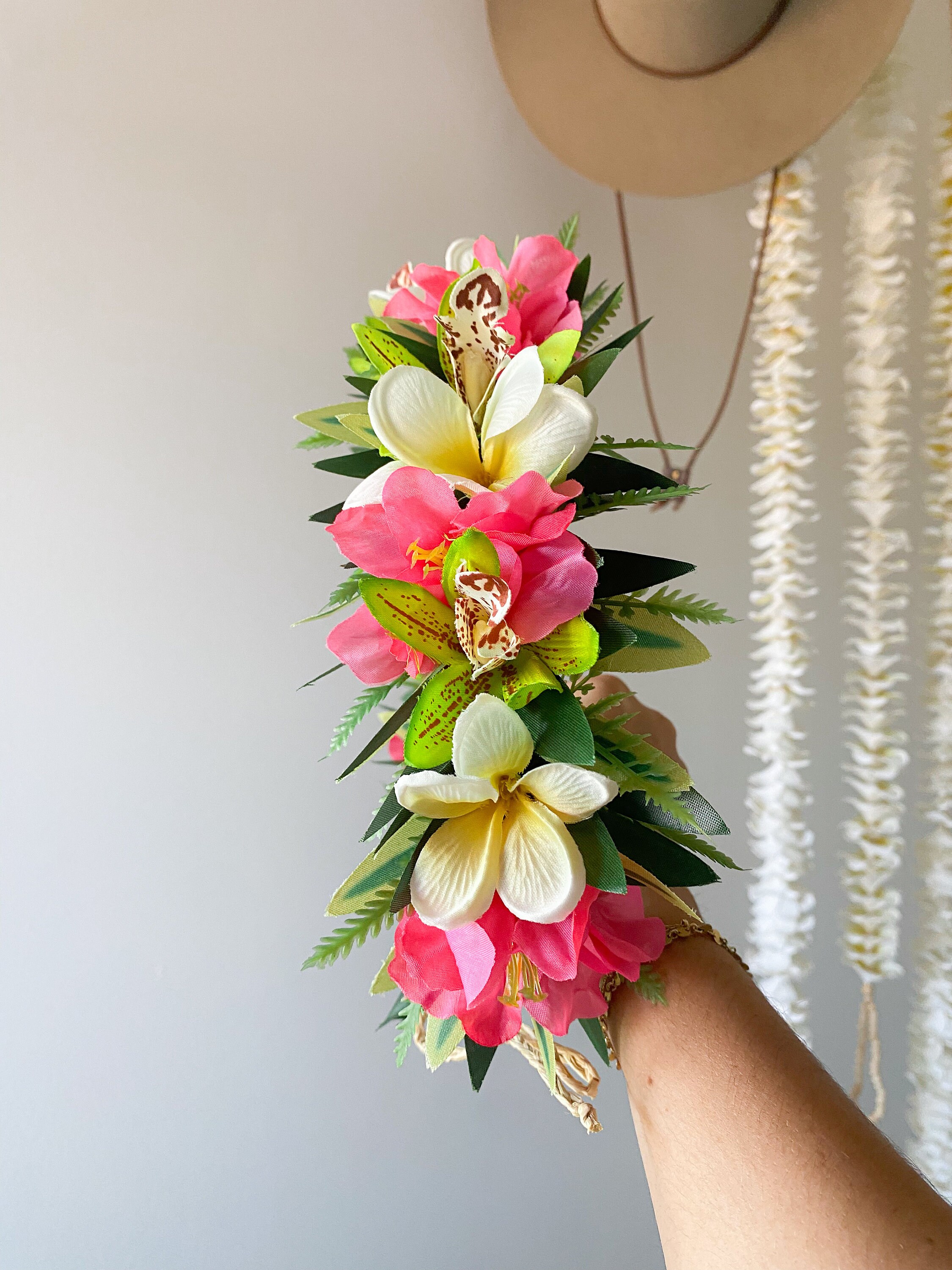 Flower Crown Silk Tropical Flower Crown Hawaii Flower Crown Orchid ...