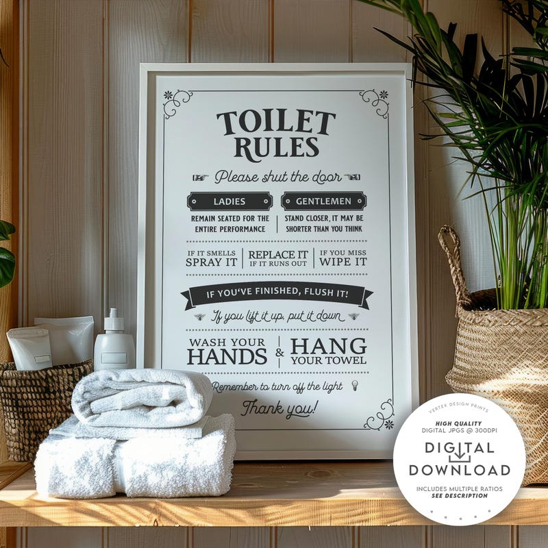 Bathroom Etiquette Poster - Etsy