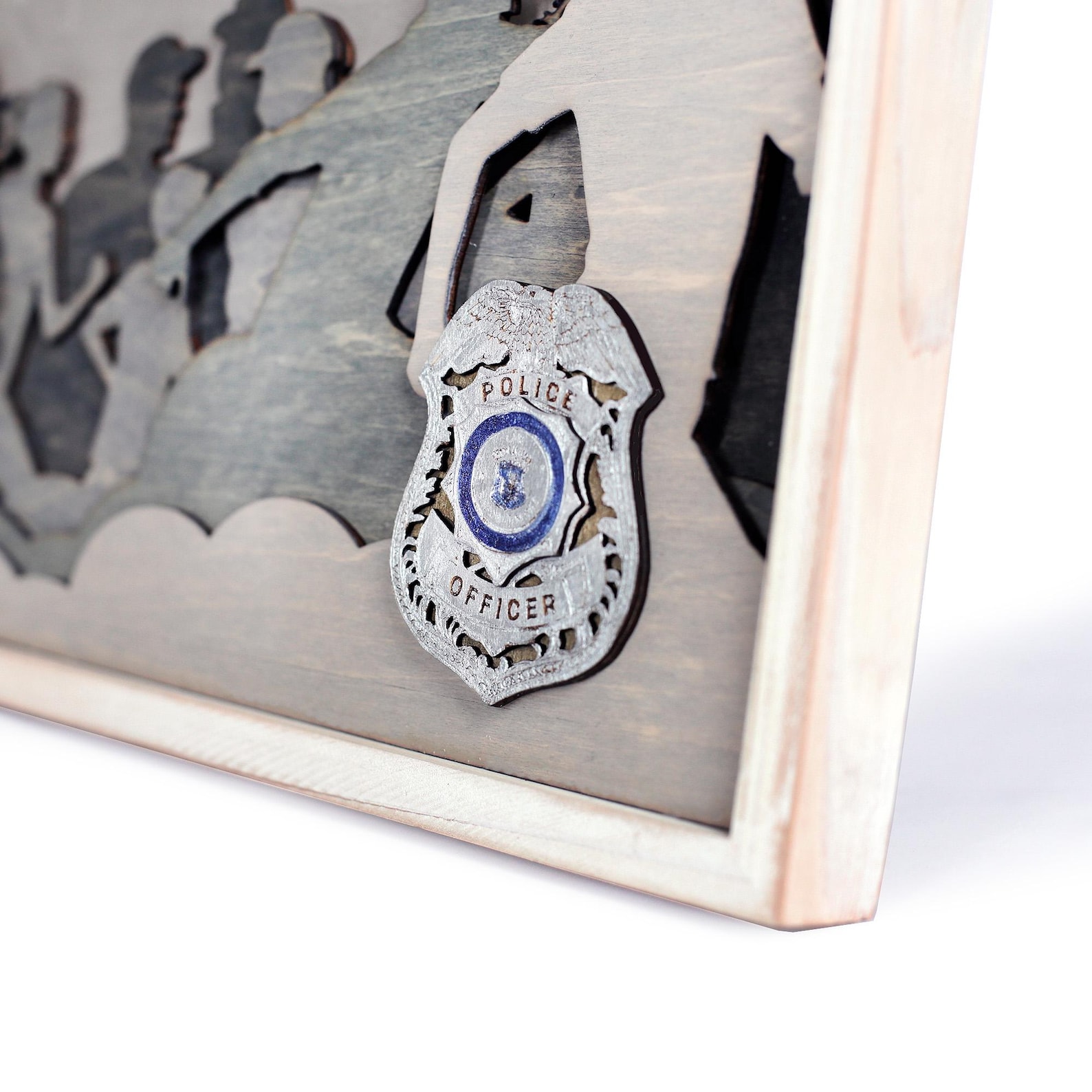 Handcrafted Wooden Police Officer Wall Art, Badge Decor - Etsy