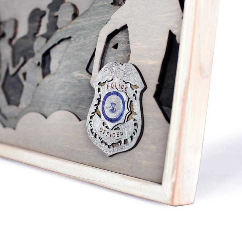 Handcrafted Wooden Police Officer Wall Art, Badge Decor - Etsy
