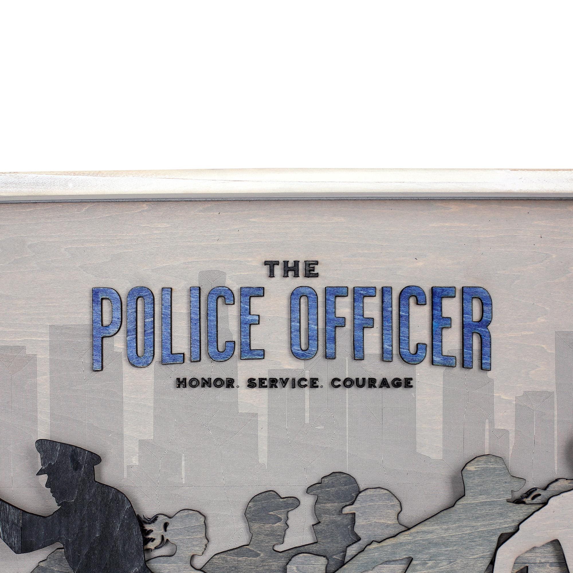 Handcrafted Wooden Police Officer Wall Art, Badge Decor - Etsy