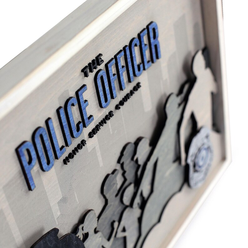 Handcrafted Wooden Police Officer Wall Art, Badge Decor - Etsy