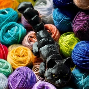 3D Printed Articulated Cat Figurine – Poseable Flexi Cats in Multiple ...