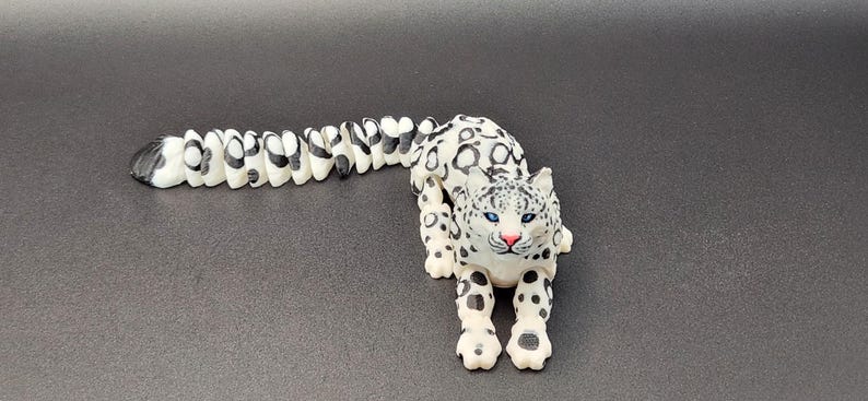 3D Printed Snow Leopard Figurine - Etsy