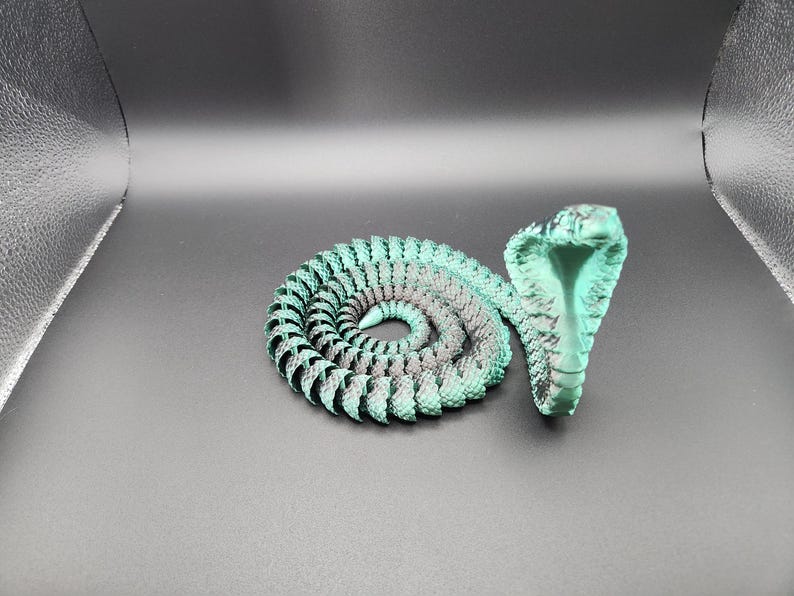 3D Printed Articulated King Cobra Poseable, Flexible Snake Toy or ...