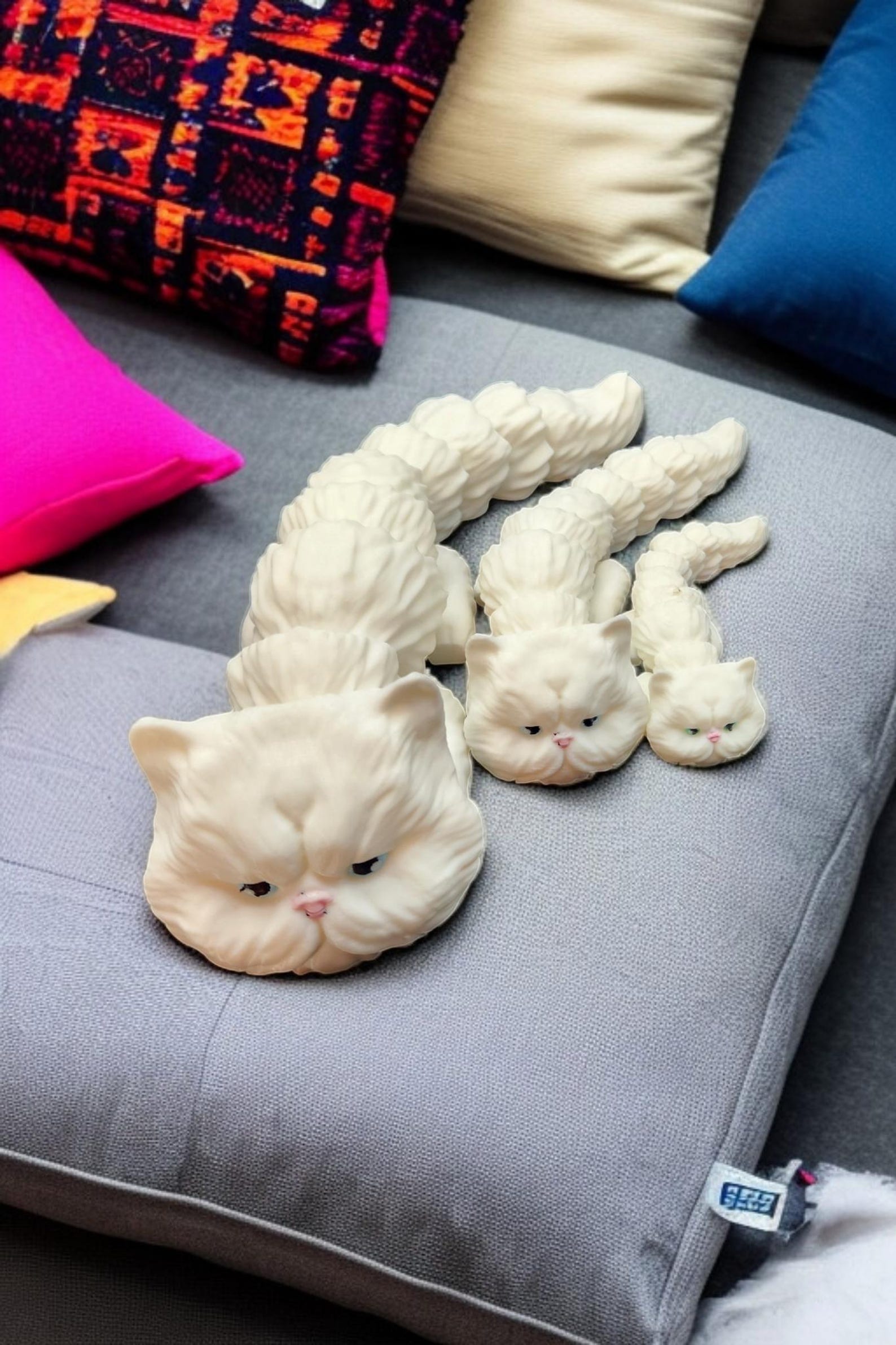3D Printed Articulated Cat Figurine – Poseable Flexi Cats in Multiple ...