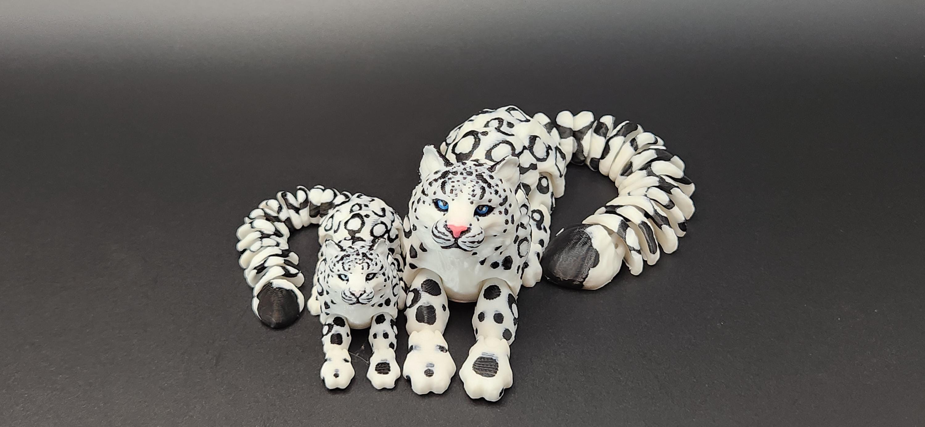3D Printed Snow Leopard Figurine - Etsy
