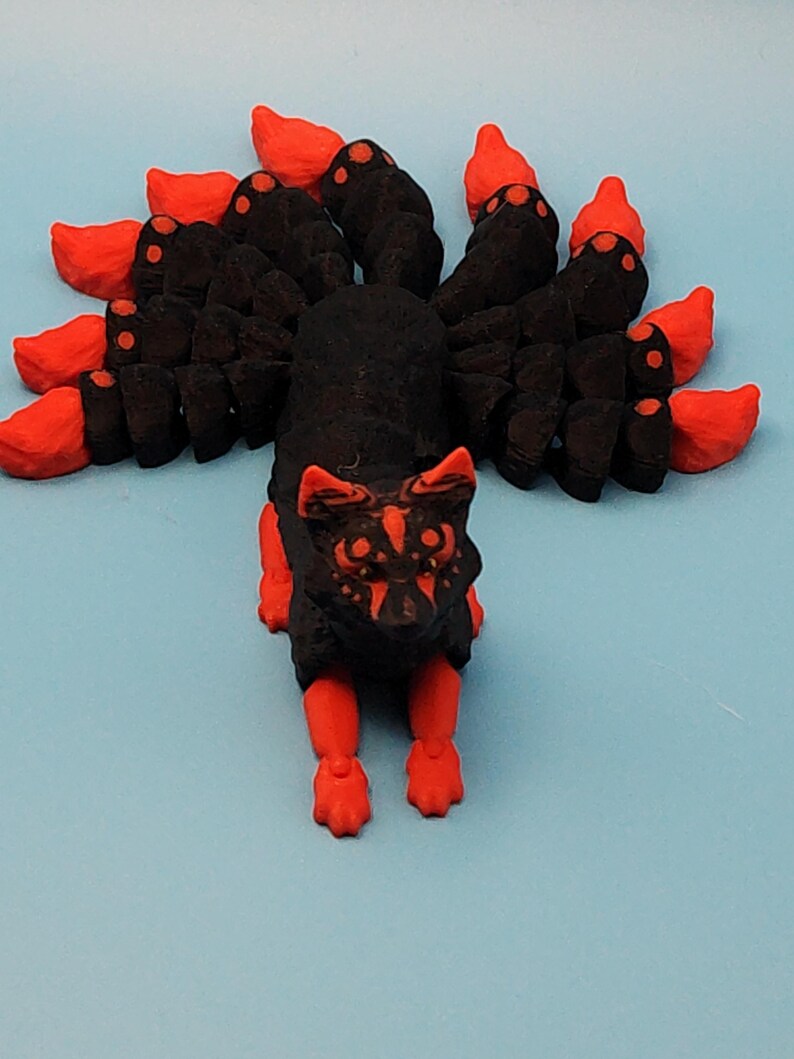 Mystical 9-tailed Fox Figurine With Articulated Tails | Japanese ...